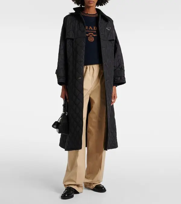 Prada Cotton Poplin Straight Leg Pants