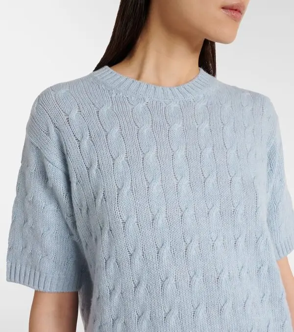 Prada Cable-knit Cashmere Top - Blue