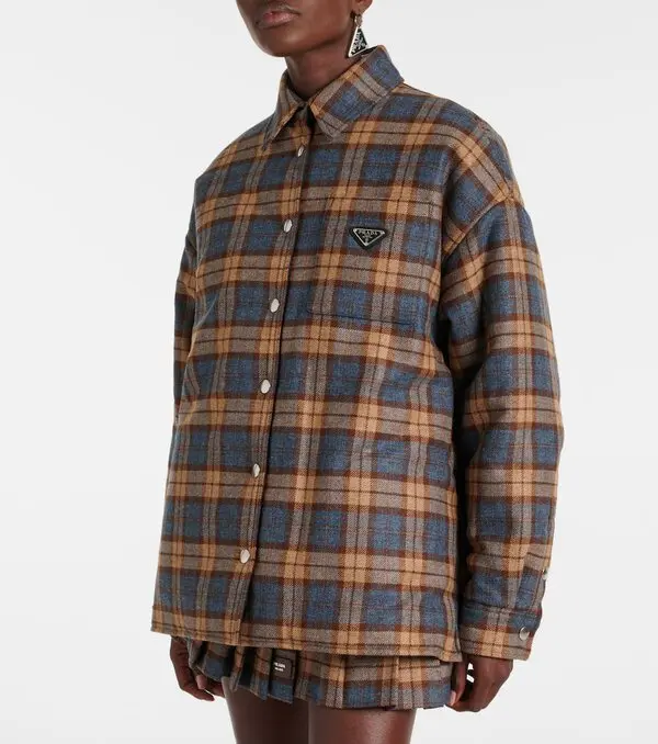 Prada Plaid Wool Overshirt
