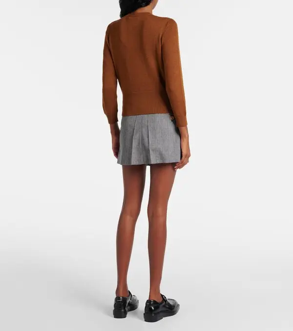 Prada Argyle Cropped Wool Sweater