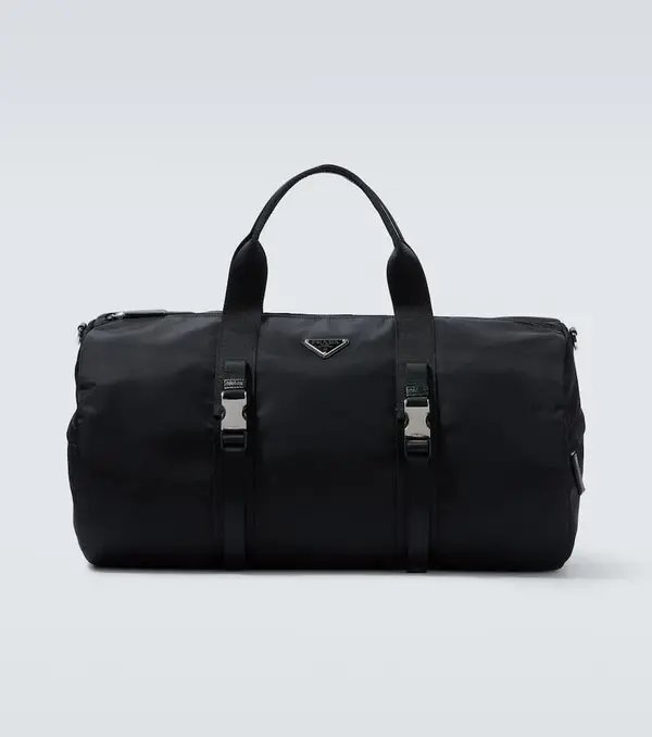 Prada Re-nylon Leather-trimmed Duffle Bag - Black