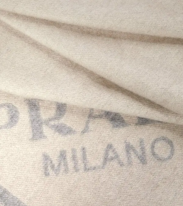 Prada Logo Jacquard Cashmere Blanket