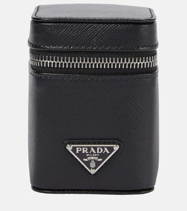 Prada Saffiano Leather Playing Card Deck And Case - Black