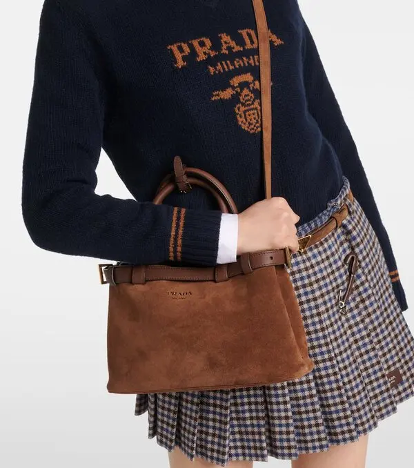 Prada Small Suede Tote Bag