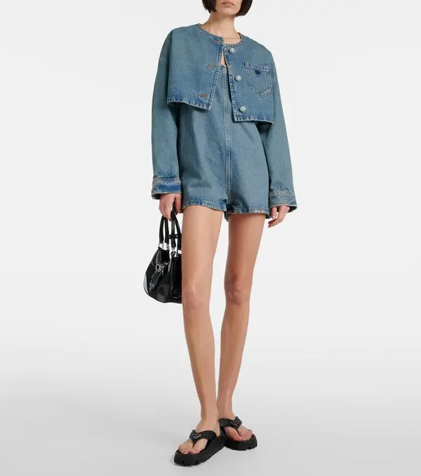 Prada Soft Cage Thong Sandals - Black