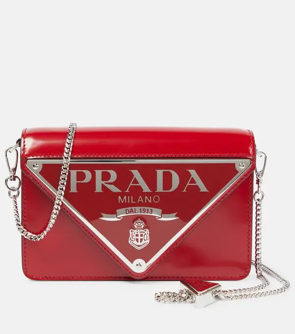 Prada Small Leather Crossbody Bag - Red