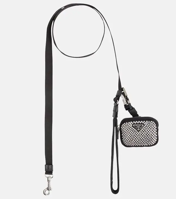 Prada Embellished Nylon Dog Leash - Black