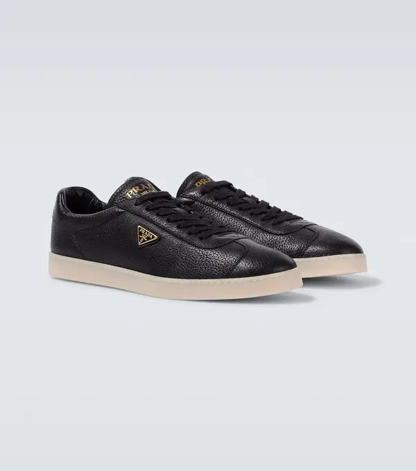 Prada Lane Leather Sneakers - Black