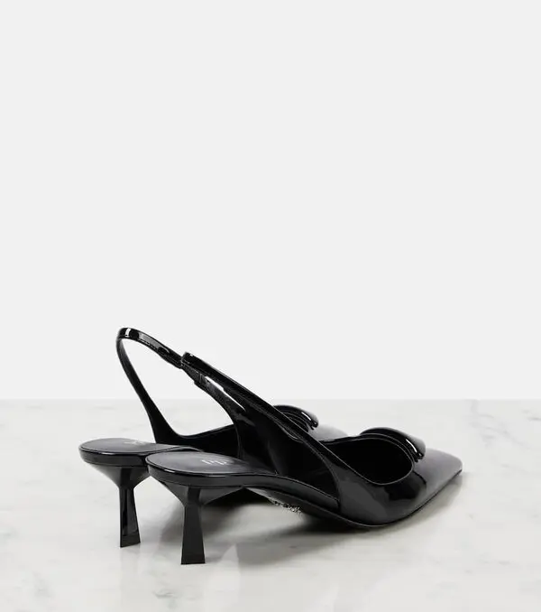 Prada Leather Slingback Pumps - Black