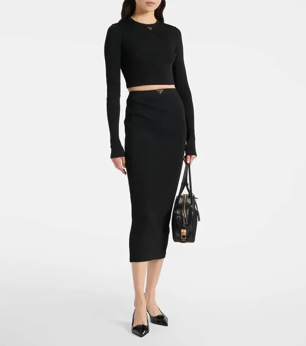 Prada Leather Slingback Pumps - Black