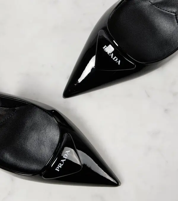 Prada Leather Slingback Pumps - Black