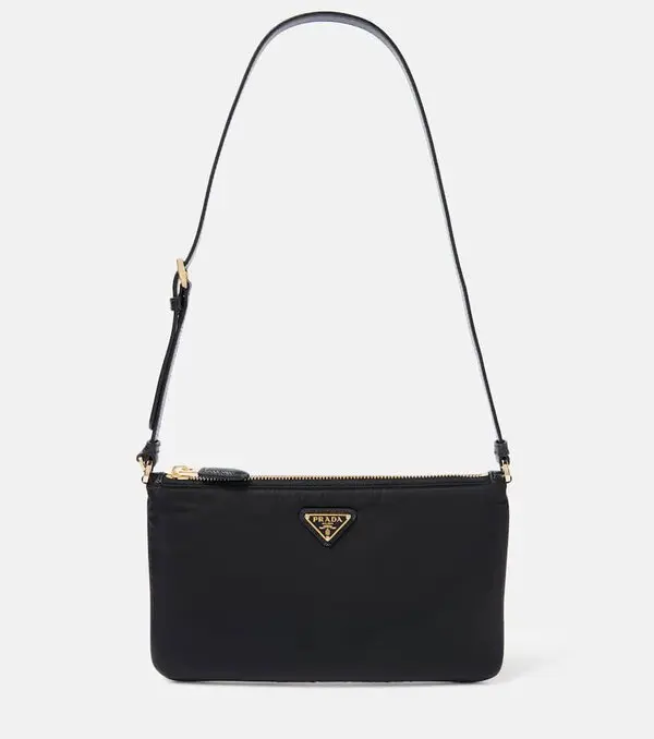 Prada Re-nylon Mini Pouch With Strap - Black