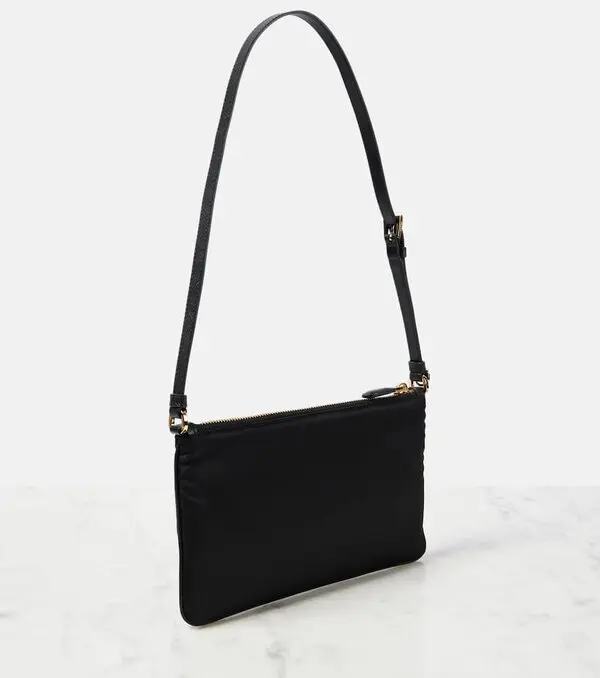 Prada Re-nylon Mini Pouch With Strap - Black
