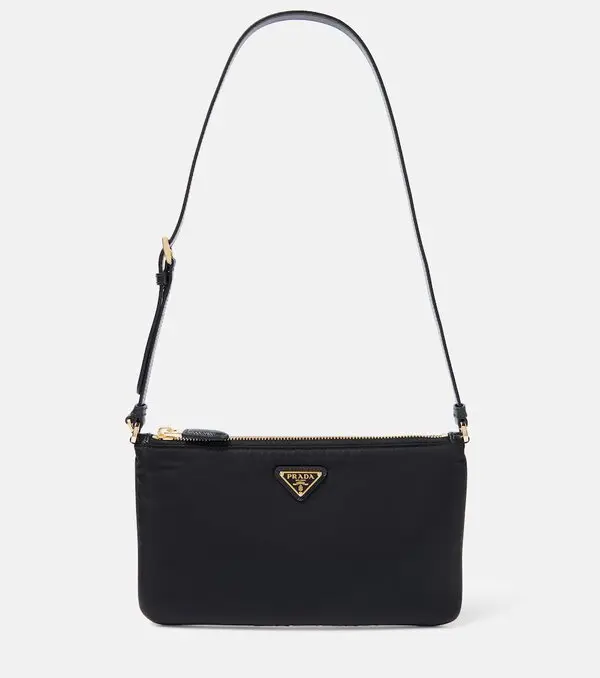 Prada Re-nylon Mini Pouch With Strap - Black