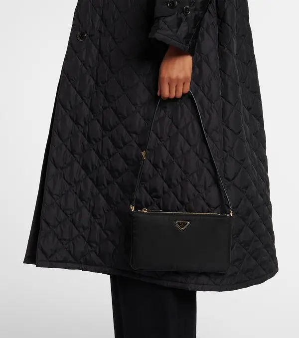 Prada Re-nylon Mini Pouch With Strap - Black