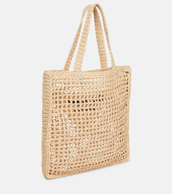 Prada Raffia-effect Crochet Shopper - Beige