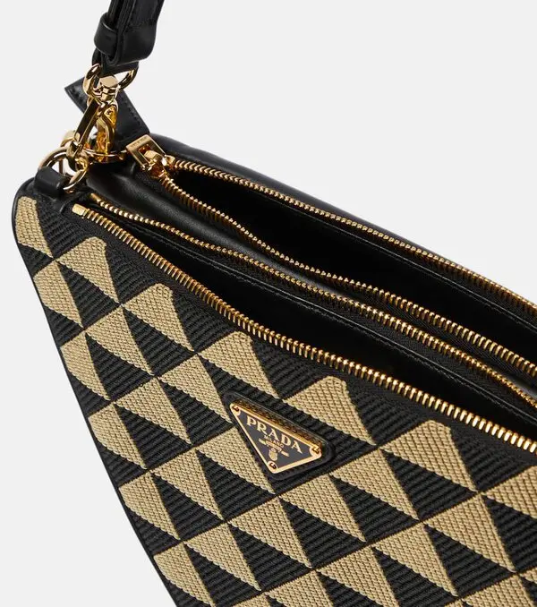 Prada Triangolo Mini Jacquard Shoulder Bag