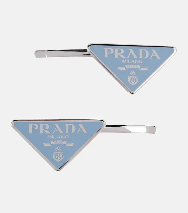 Prada Symbole Hair Clip Set - Silver