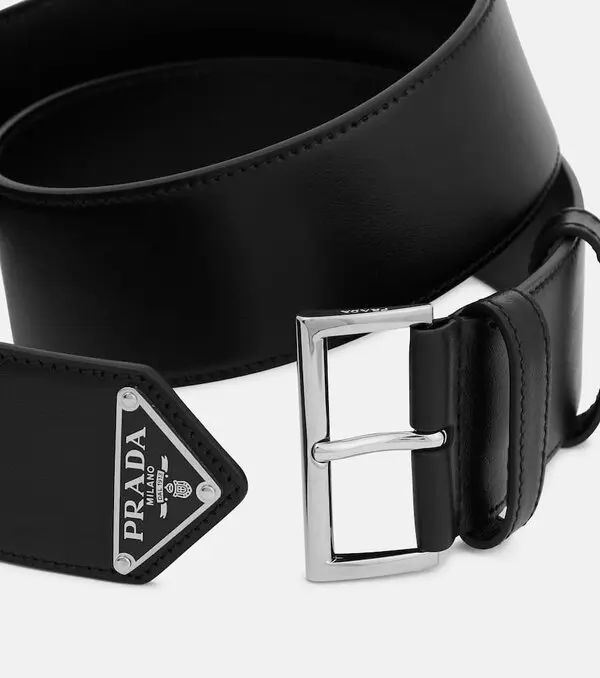 Prada Logo Leather Belt