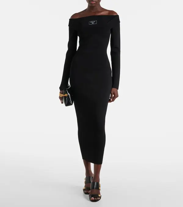 Balmain Knitted Maxi Dress - Black