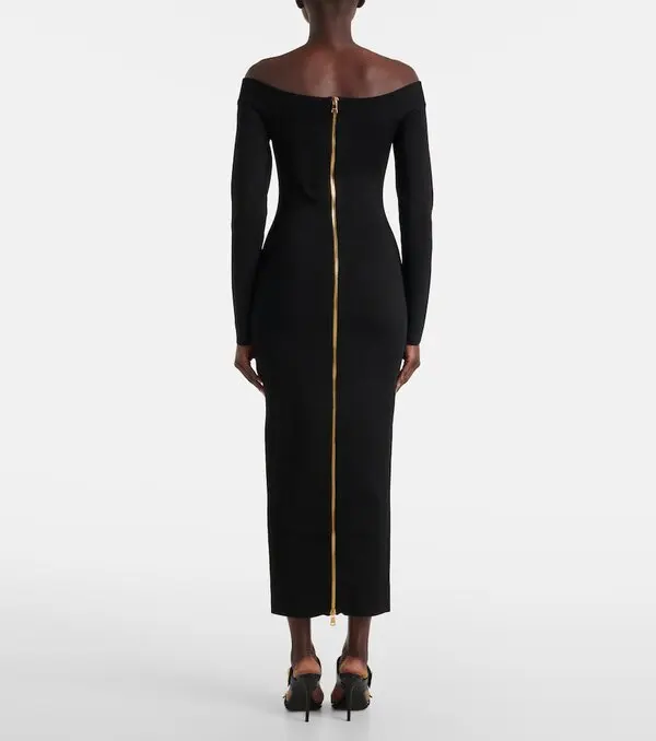 Balmain Knitted Maxi Dress - Black