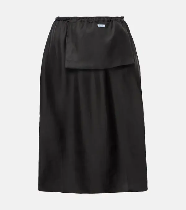 Prada Silk Twill Midi Skirt