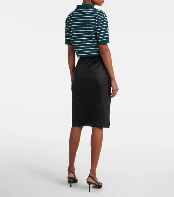 Prada Silk Twill Midi Skirt