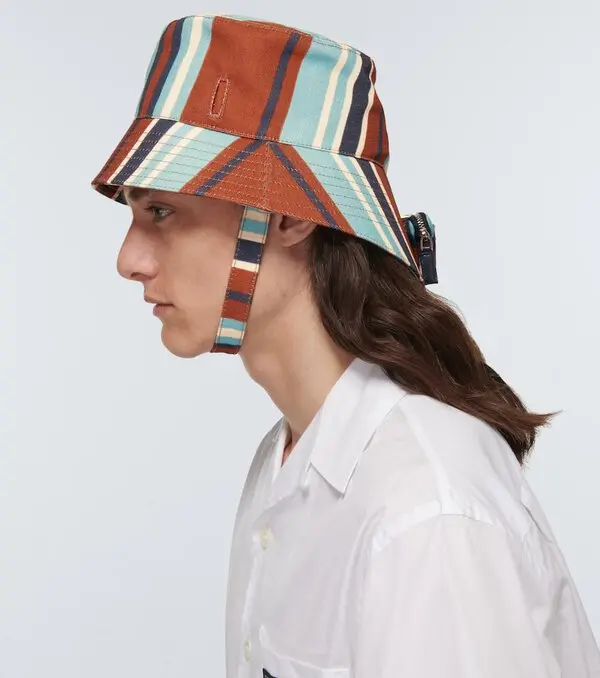 Prada Striped Cotton Bucket Hat