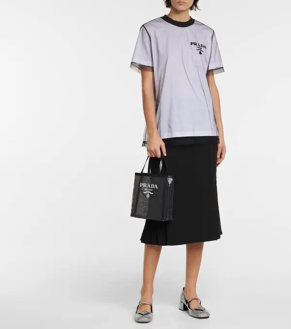 Prada Logo Sequin-embellished Tote