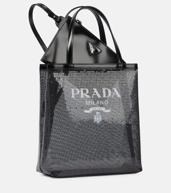 Prada Logo Sequin-embellished Tote
