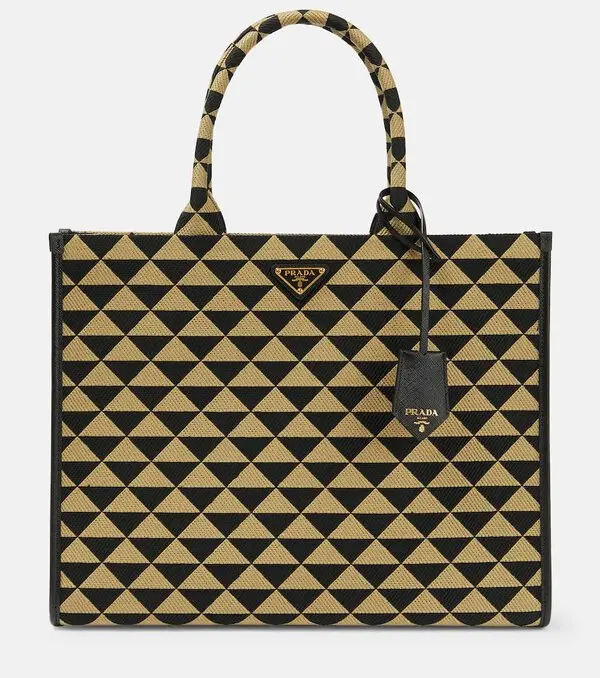 Prada Symbole Jacquard Tote - Black
