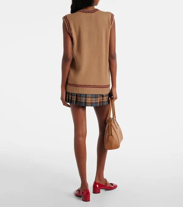 Prada Logo Wool And Cashmere Sweater Vest - Multicoloured