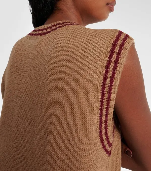 Prada Logo Wool And Cashmere Sweater Vest - Multicoloured