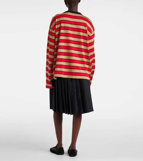 Prada Striped Cotton Jersey Top