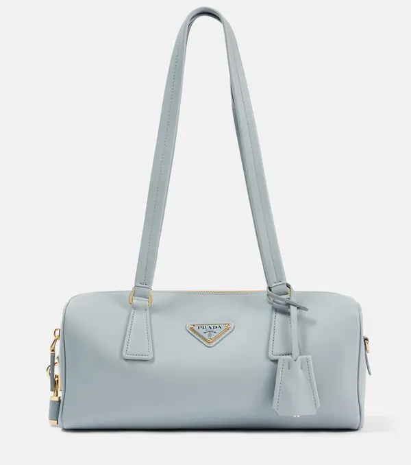 Prada Medium Leather Shoulder Bag - Blue