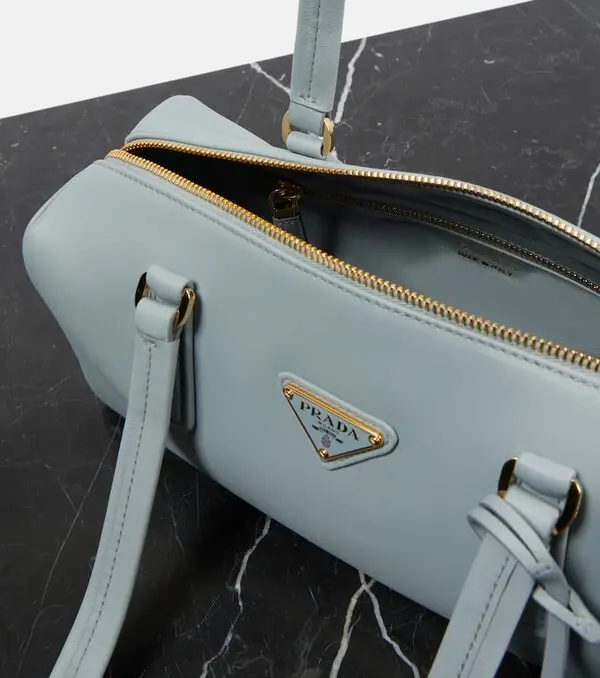 Prada Medium Leather Shoulder Bag - Blue
