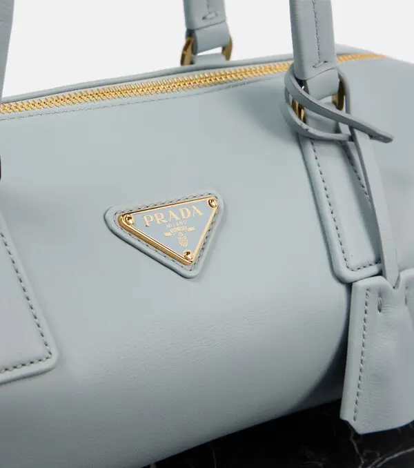 Prada Medium Leather Shoulder Bag - Blue