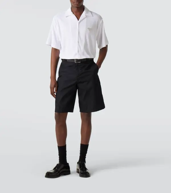 Prada Cotton Terry Bowling Shirt