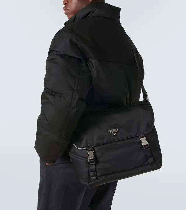 Prada Leather-trimmed Re-nylon Messenger Bag