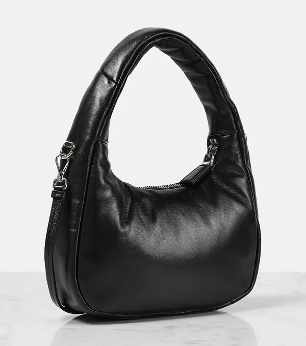 Prada Soft Mini Leather Tote Bag - Black