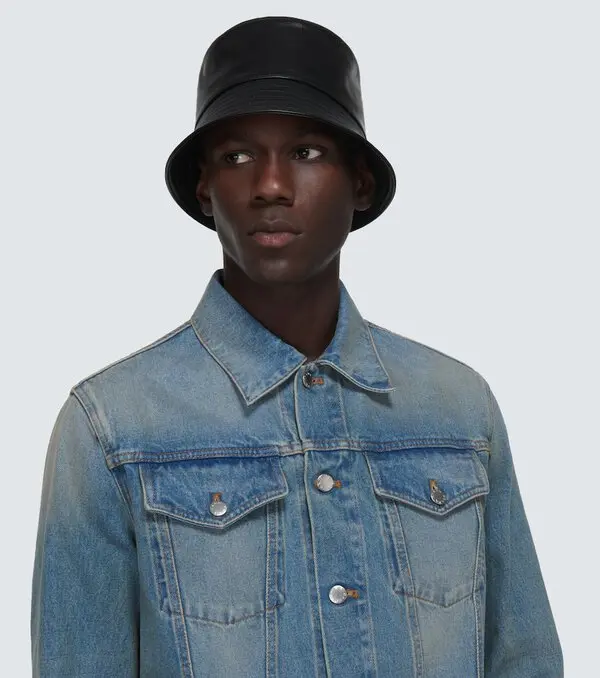 Prada Leather Bucket Hat