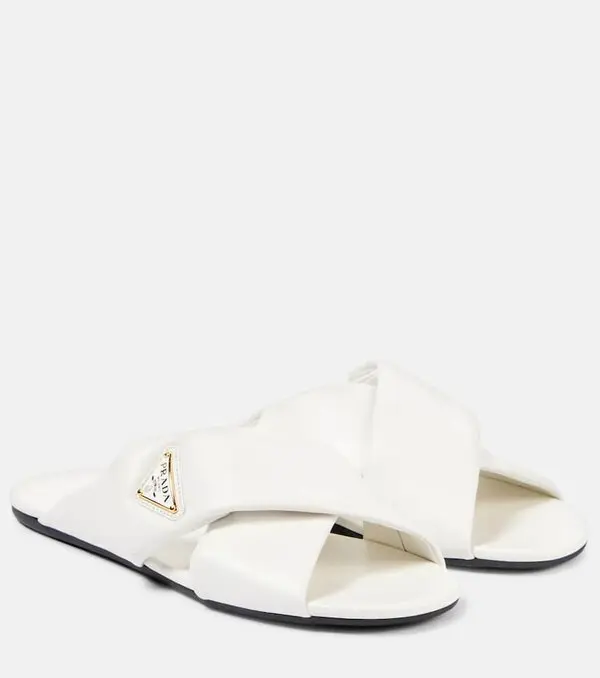Prada Leather Sandals - White