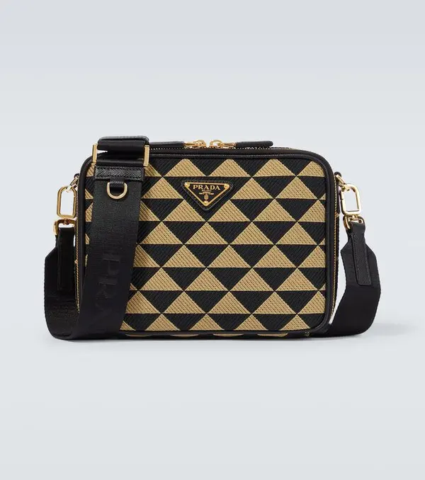 Prada Symbole Jacquard Crossbody Bag - Black