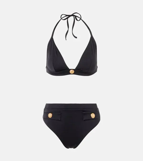 Balmain Embellished Bikini - Black