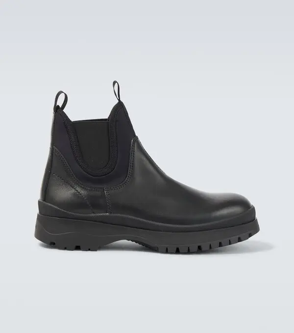 Prada Leather Chelsea Boots - Black