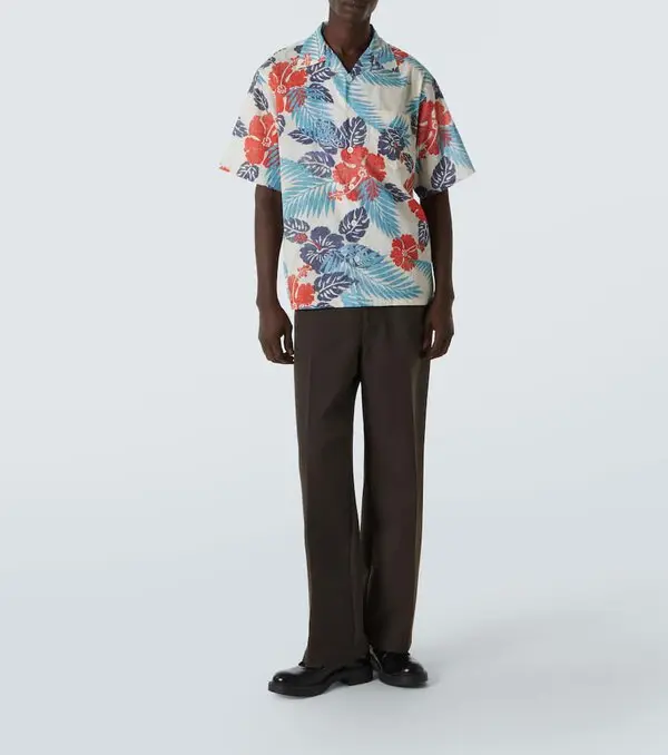 Prada Printed Cotton Bowling Shirt