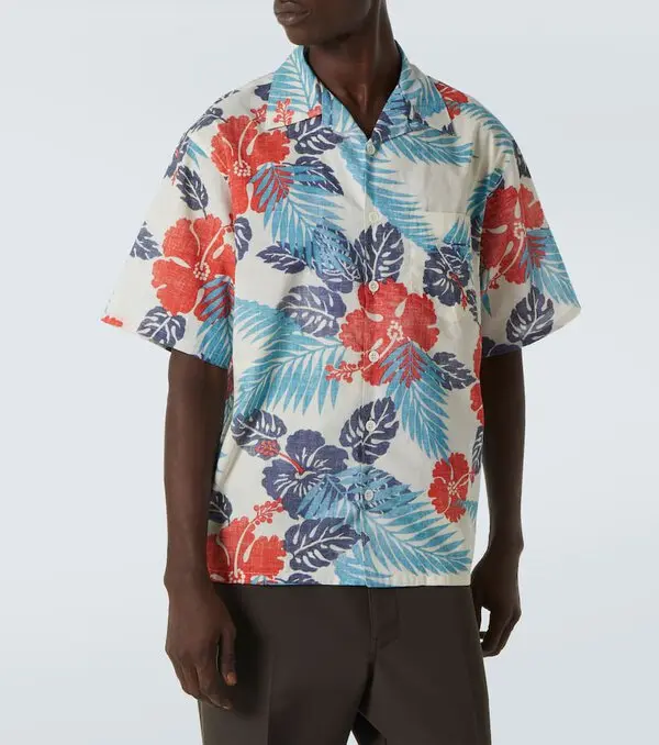 Prada Printed Cotton Bowling Shirt
