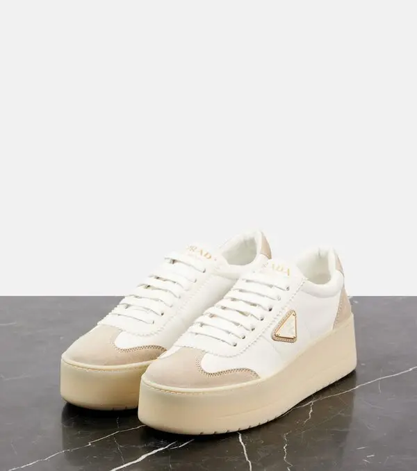 Prada Leather Platform Sneakers