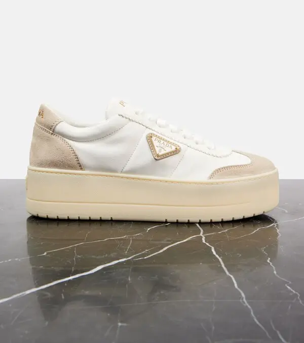 Prada Leather Platform Sneakers
