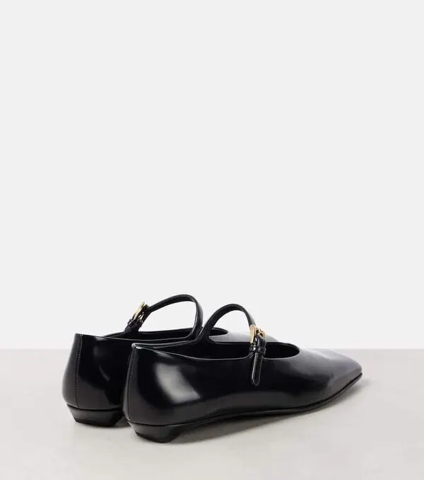 Prada Brushed Leather Mary Jane Flats